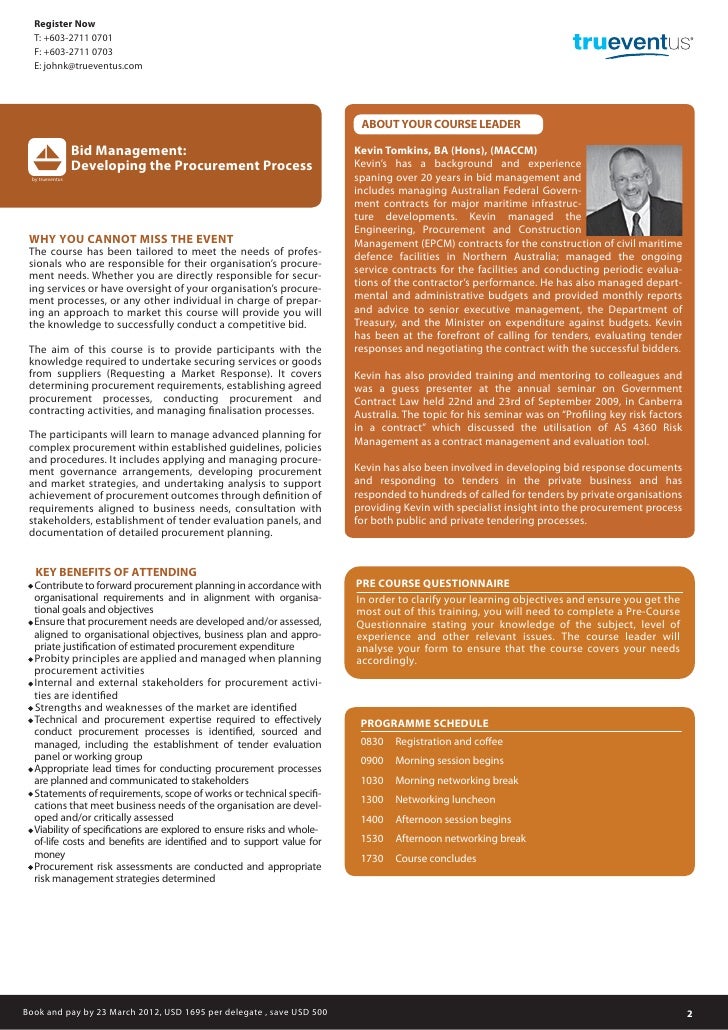 Bid Management: Developing the Procurement Process