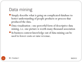 INTRODUCTION TO BUSINESS INTELLIGENCE and DATA MINING | PPT