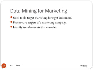 INTRODUCTION TO BUSINESS INTELLIGENCE and DATA MINING | PPT