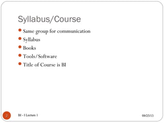 INTRODUCTION TO BUSINESS INTELLIGENCE and DATA MINING | PPT