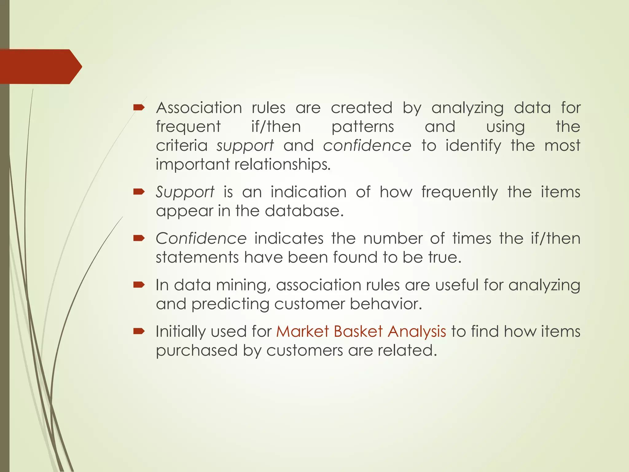 1. Introduction to Association Rule 2. Frequent Item Set Mining 3. Market Basket Analysis | PPTX