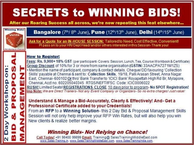 Bid Proposal Management Workshop | PPT