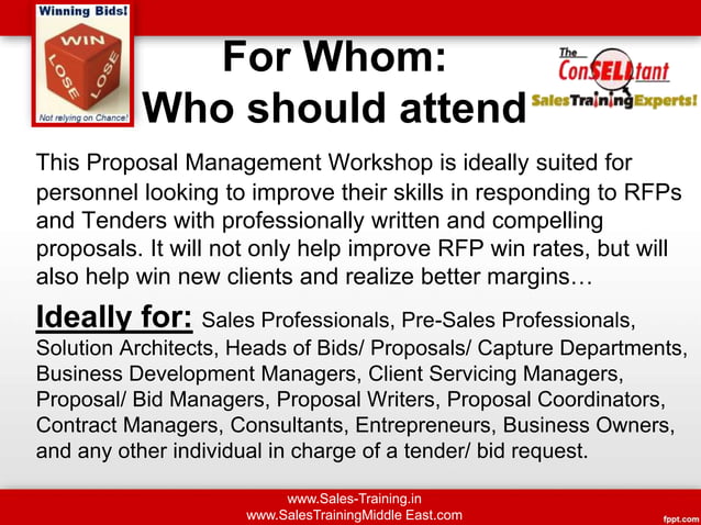 Bid Proposal Management Workshop | PPT