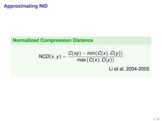 Generalized Compression Dictionary Distance as Universal Similarity Measure | PDF
