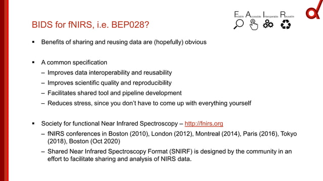 The Brain Imaging Data Structure and its use for fNIRS | PPTX