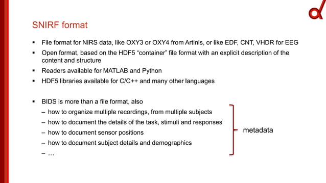 The Brain Imaging Data Structure and its use for fNIRS | PPTX