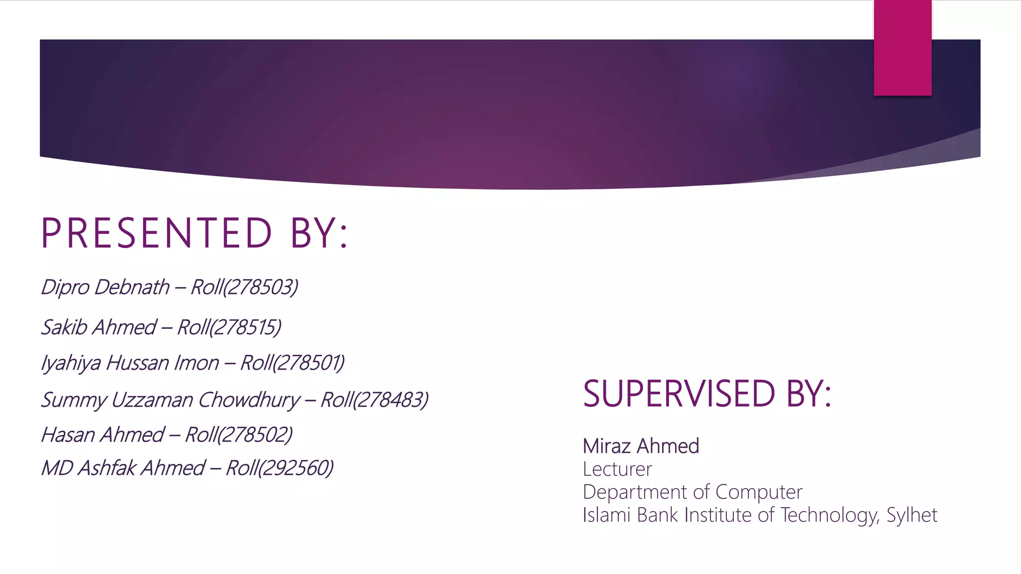 Final Year Project Presentation | PPTX