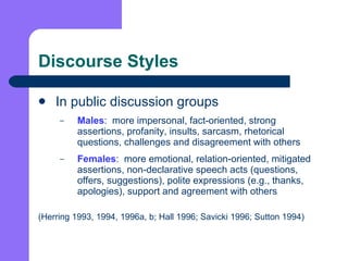 Doing gender in Computer-Mediated Communication: The blogosphere | PPT