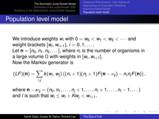 A stochastic Model for the Size Spectrum in a Marine Ecosystem | PDF