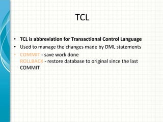 IM02: Database Language | PPT
