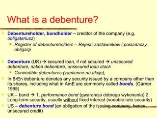 Terminologia equity capital i debt capital | PPT