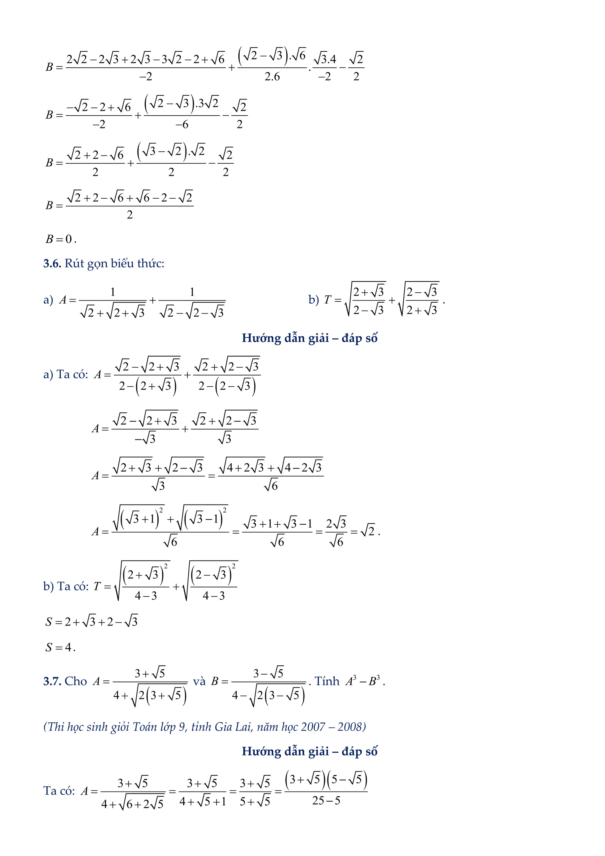 Chuyen de Toan 9 Bien doi don gian bieu thuc chua can | DOC