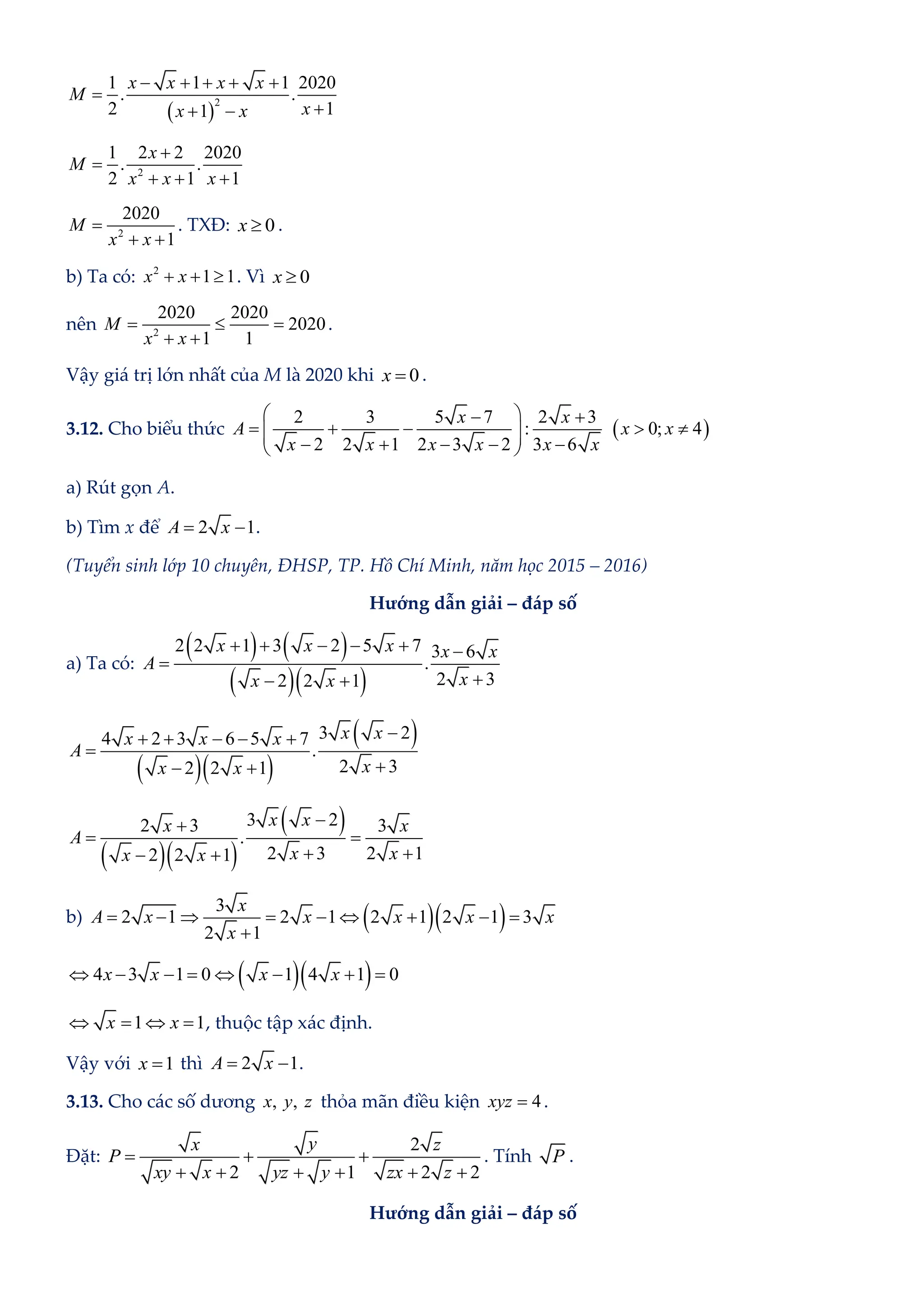 Chuyen de Toan 9 Bien doi don gian bieu thuc chua can | DOC