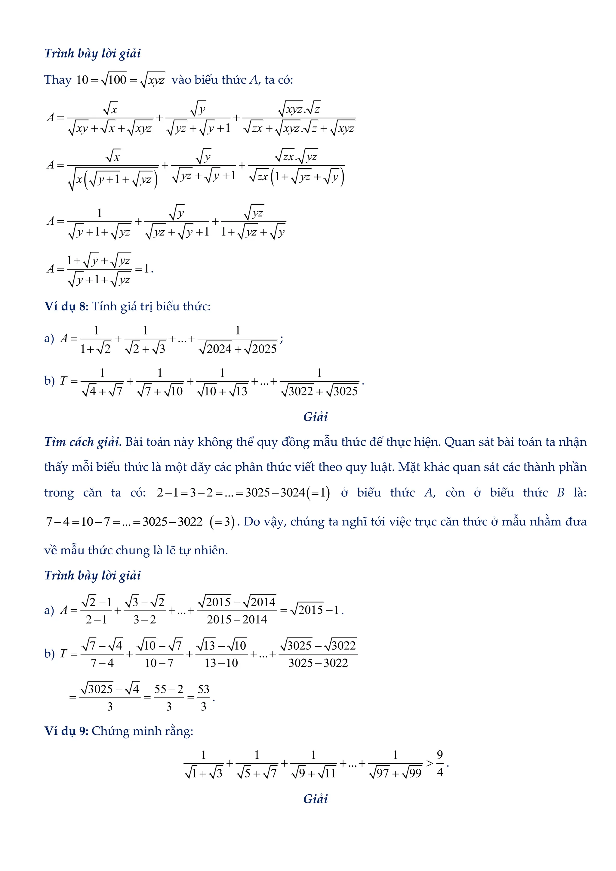 Chuyen de Toan 9 Bien doi don gian bieu thuc chua can | DOC