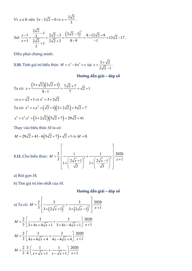 Chuyen de Toan 9 Bien doi don gian bieu thuc chua can | PDF