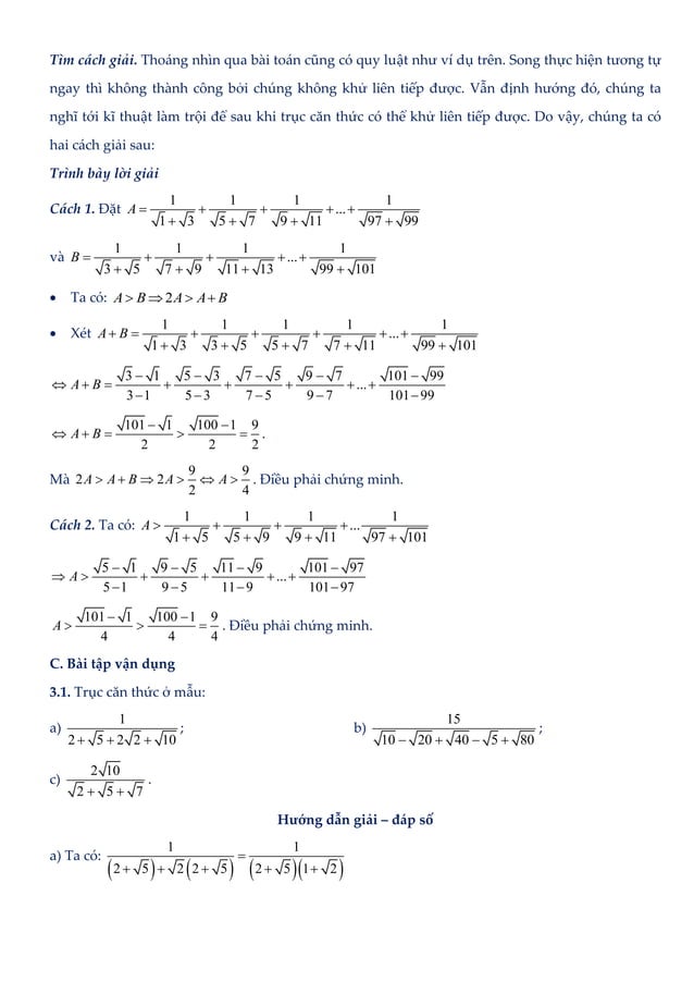 Chuyen de Toan 9 Bien doi don gian bieu thuc chua can | PDF
