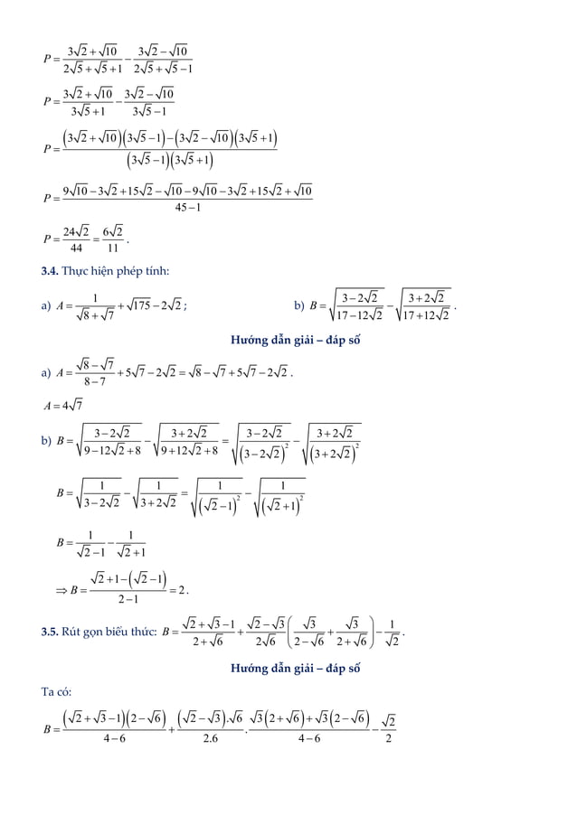 Chuyen de Toan 9 Bien doi don gian bieu thuc chua can | PDF