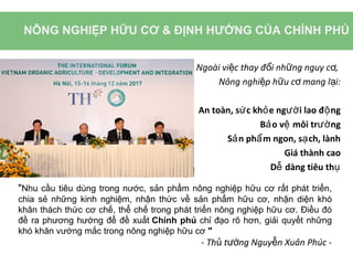 Thuyết trình nông nghiệp hữu cơ Biên Giang, Hà Đông - Ths. Hoàng Sơn Công | PPT
