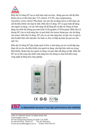 Biến Tần LS dòng is7 | PDF