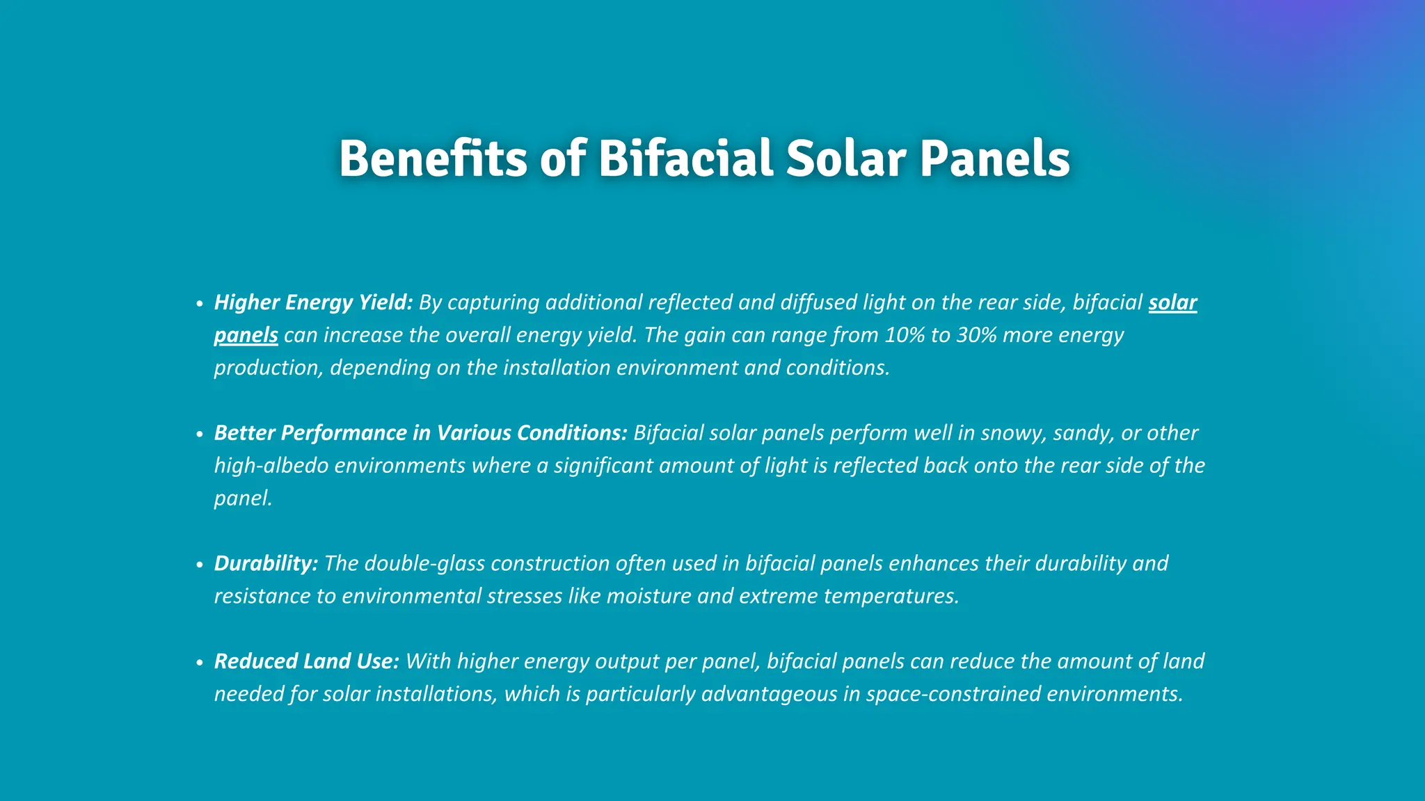 What are the Features of Bifacial Solar Panels | PDF