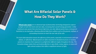 What are the Features of Bifacial Solar Panels | PDF