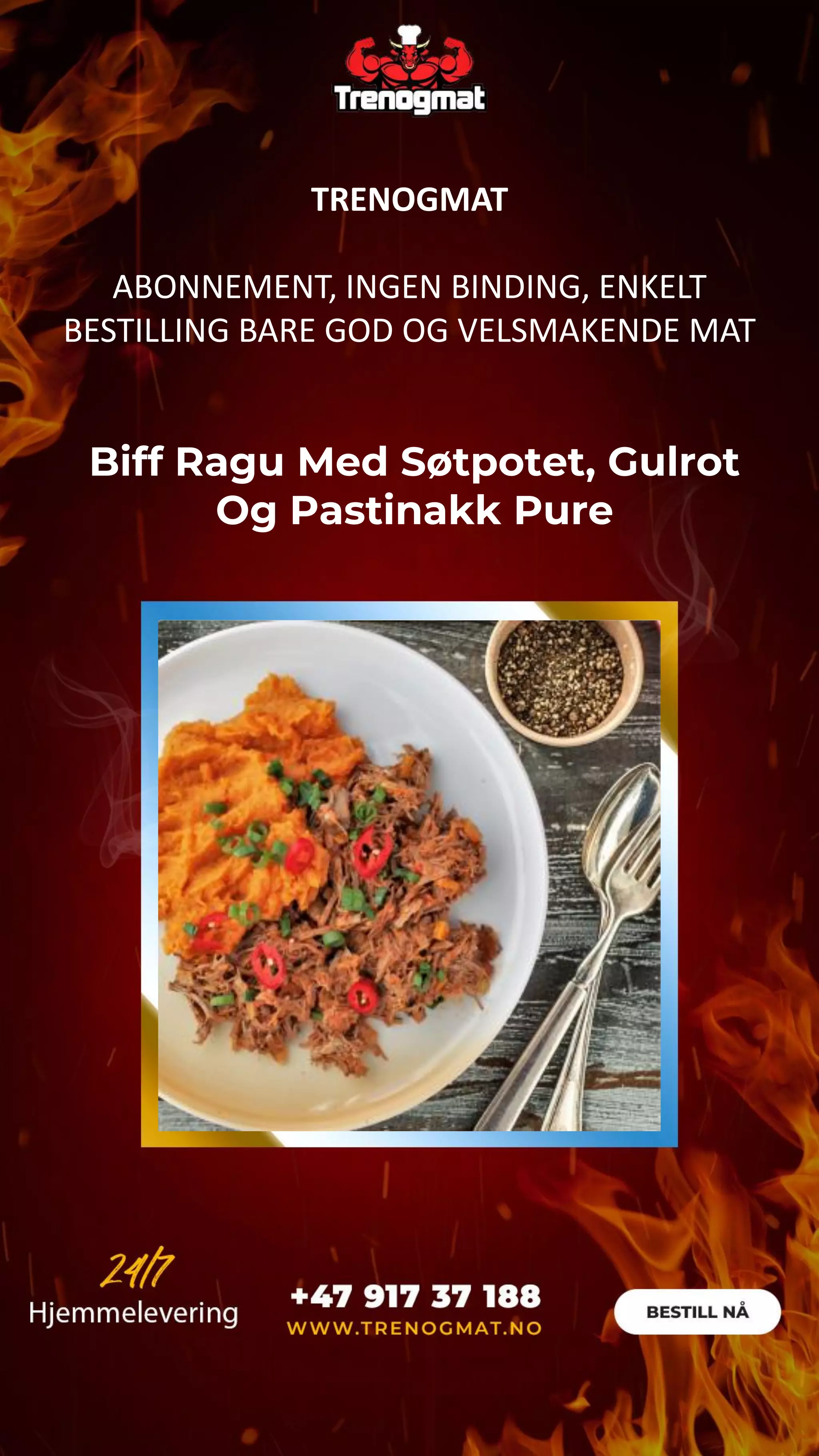 Biff Ragu Med Søtpotet, Gulrot Og Pastinakk Pur - TrenogMat | PDF