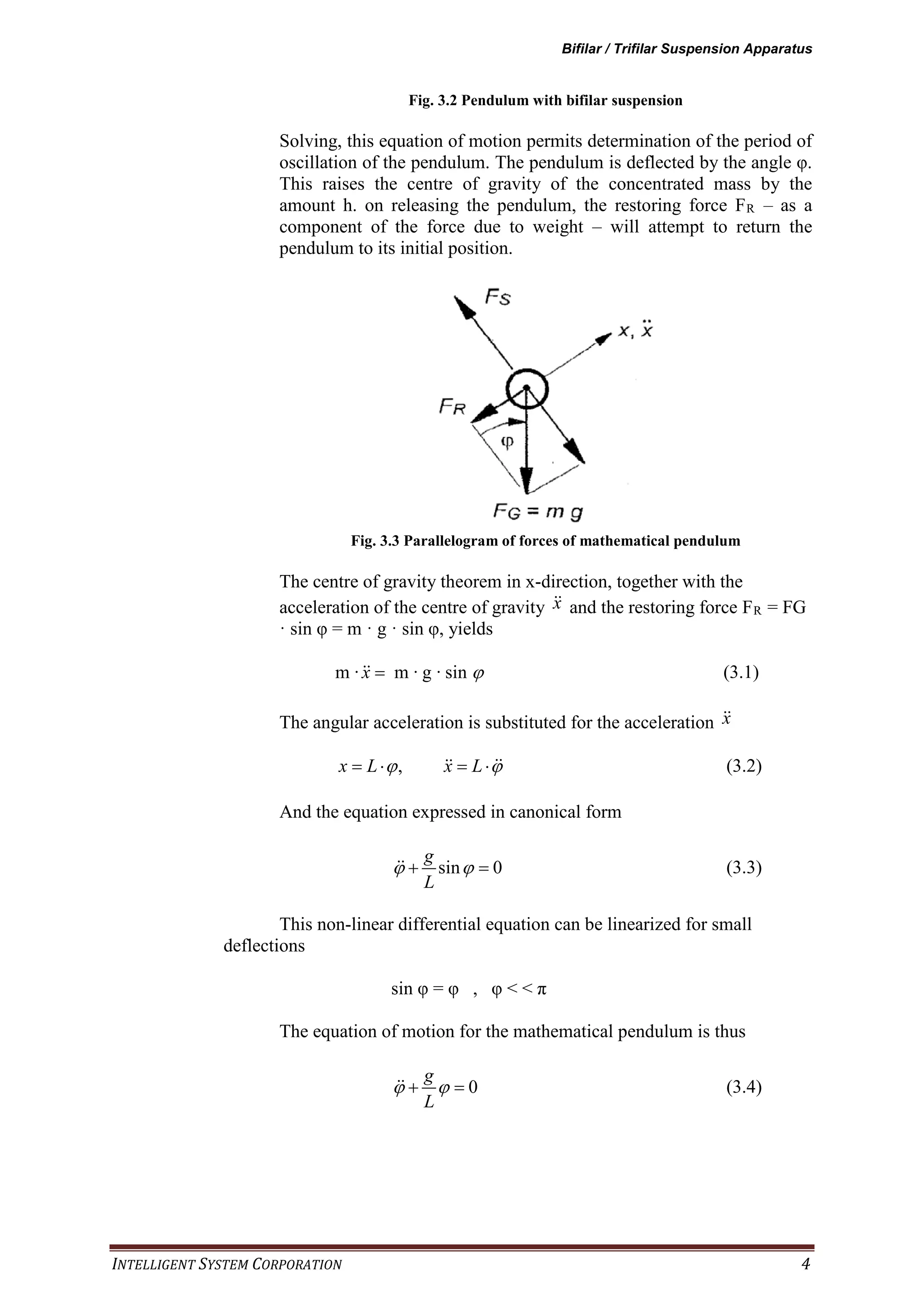 Bifilar trifilar suspension apparatus | PDF