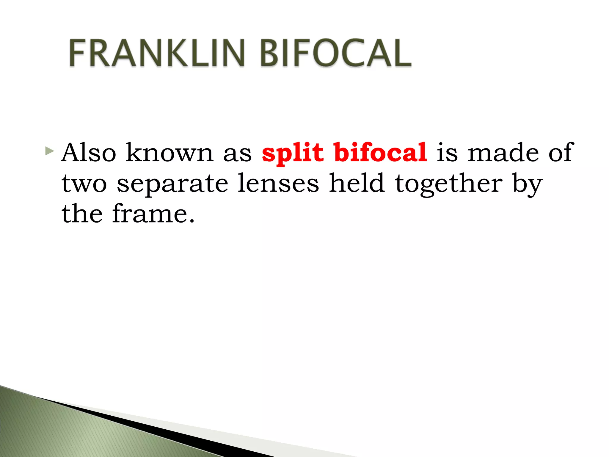 Bifocal lenses | PPT