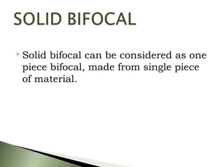 Bifocal lenses | PPT