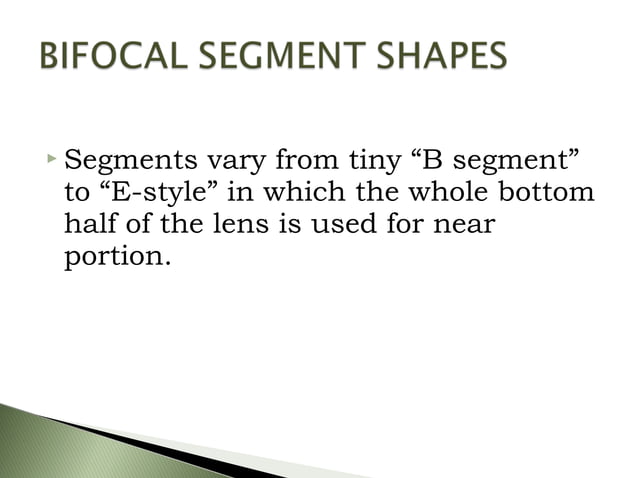 Bifocal lenses | PPT | Eye and Vision Conditions | Diseases and Conditions