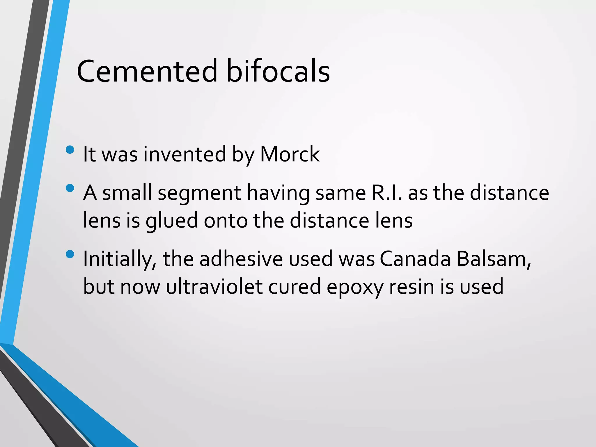 Bifocal lenses: types and principles | PPTX