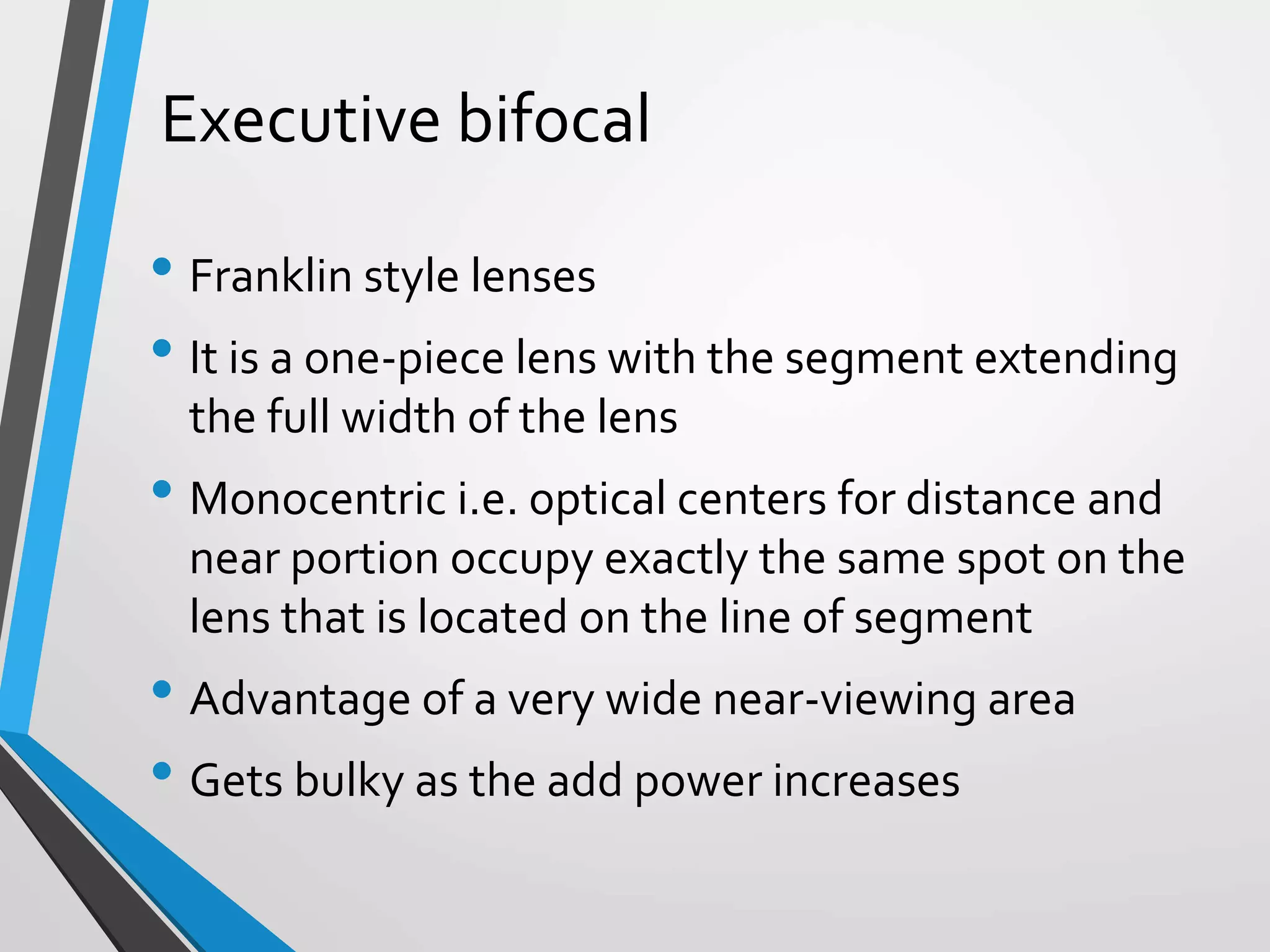 Bifocal lenses: types and principles | PPTX