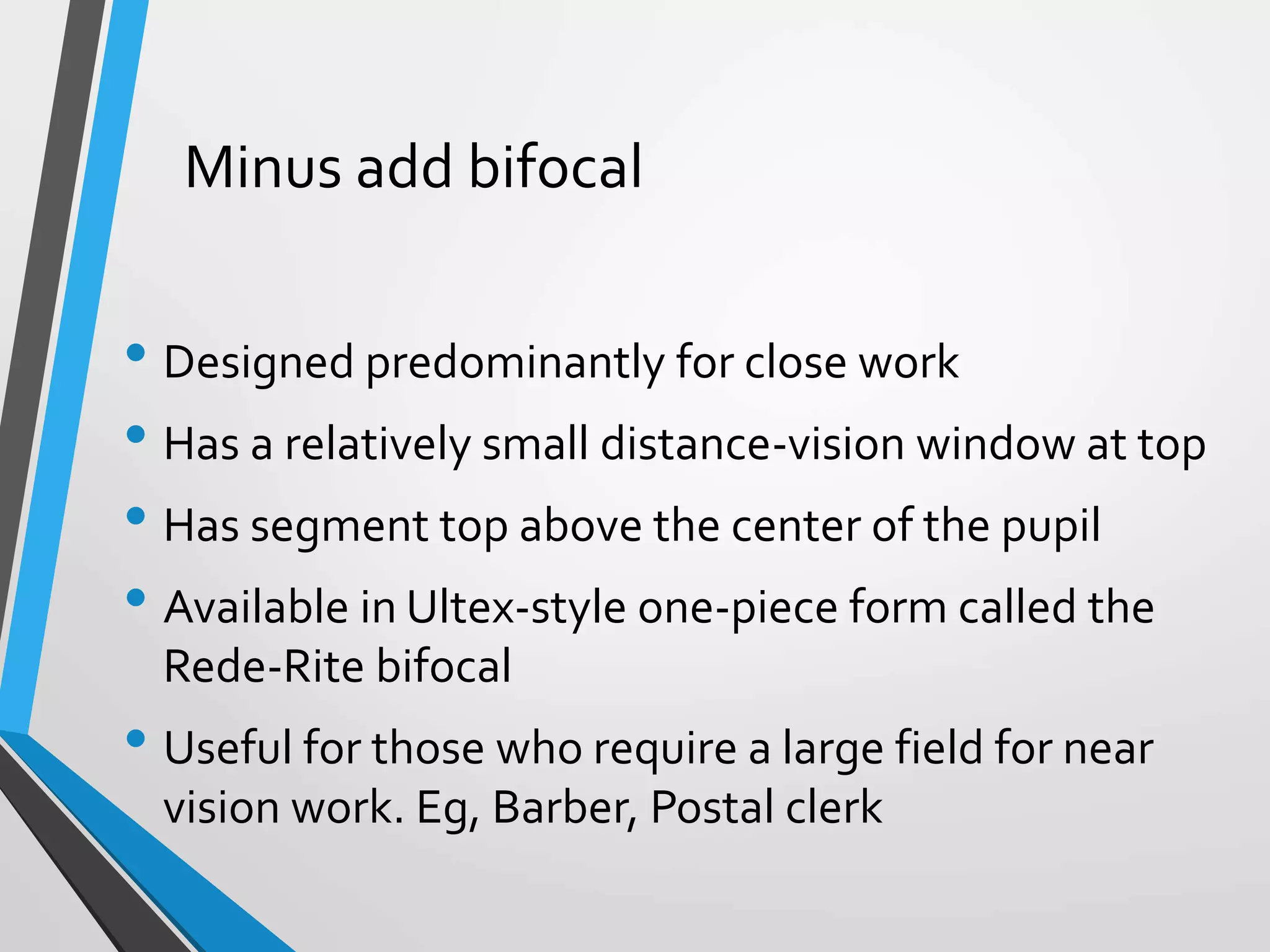 Bifocal lenses: types and principles | PPTX