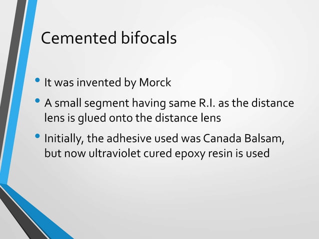 Bifocal lenses: types and principles | PPTX