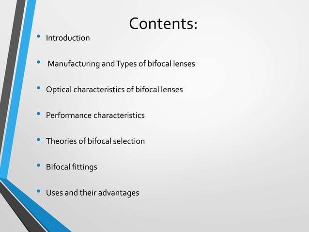Bifocal lenses: types and principles | PPTX