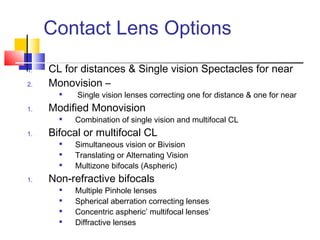 Presbyopic Contact Lenses: Bifocals and Multifocals | PPT