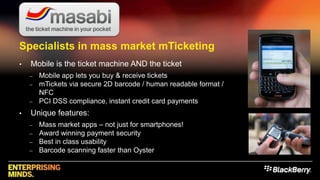 Transport mTicketing: The mCommerce Catalyst | PPTX | Smartphones | Consumer Electronics
