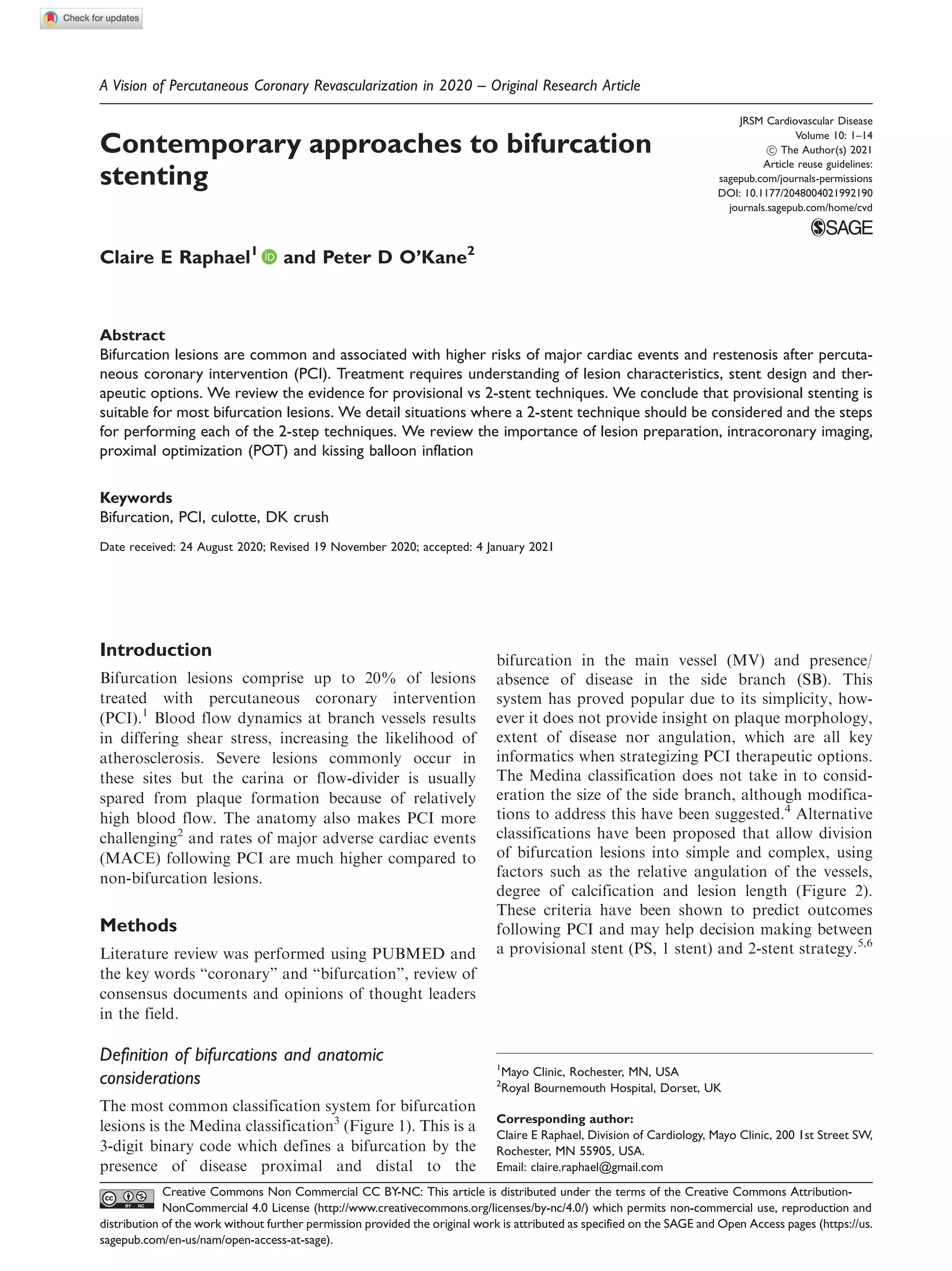 Bifurcation stenting | PDF