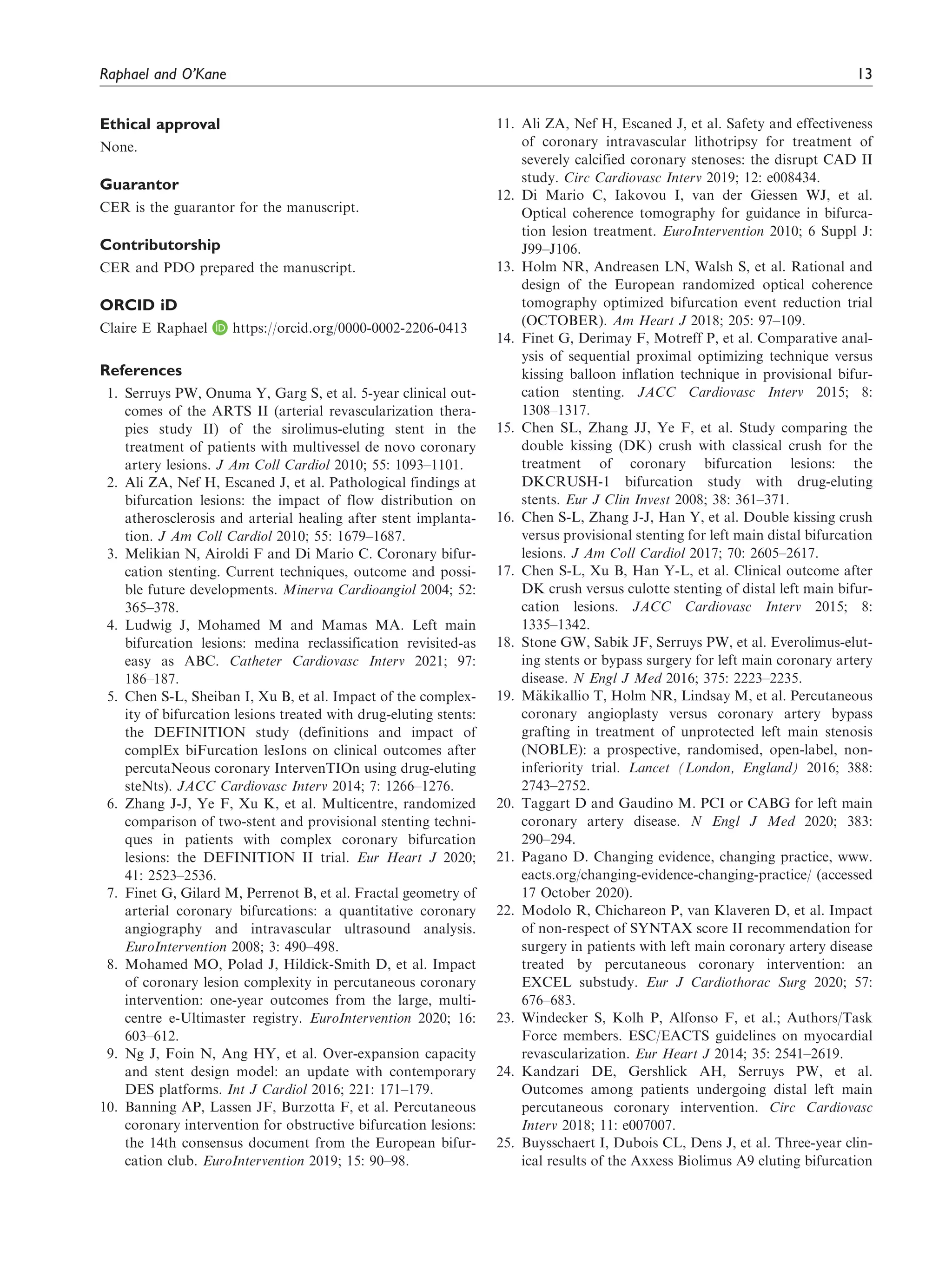 Bifurcation stenting | PDF