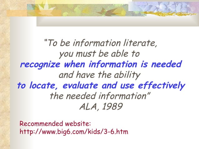 Big 6 lesson | PPT