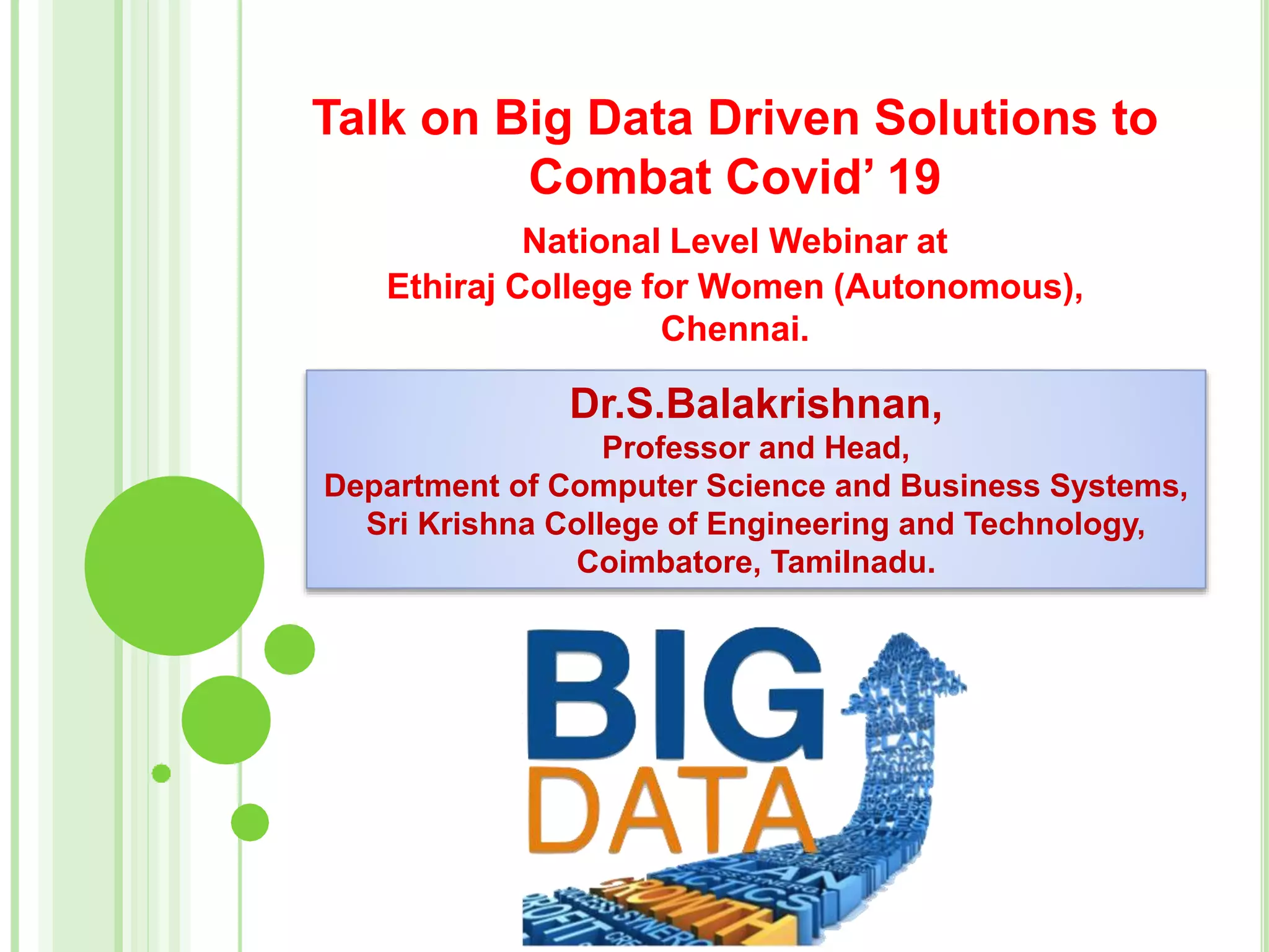 Big Data Driven Solutions to Combat Covid' 19 | PPT