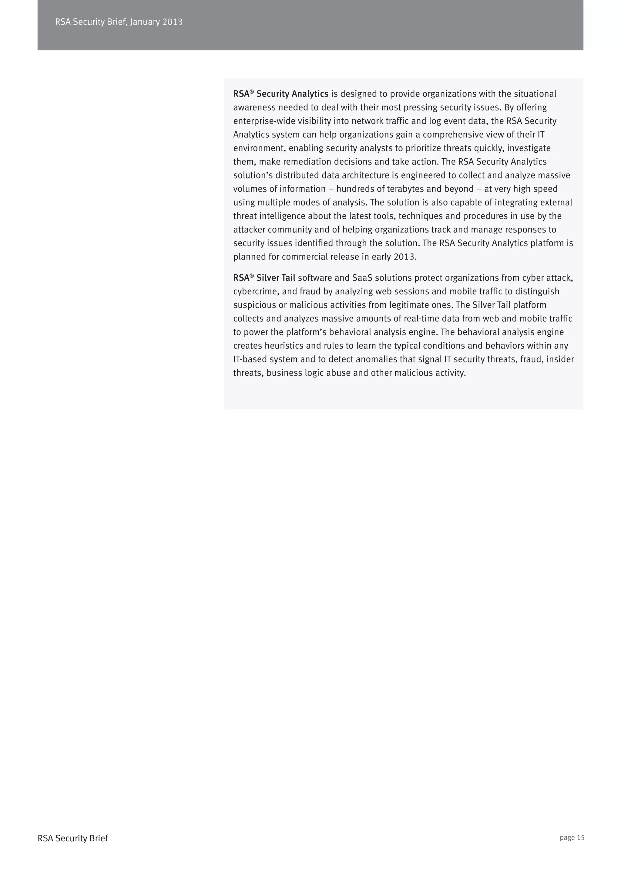 Industry Overview: Big Data Fuels Intelligence-Driven Security | PDF | Internet | Computing