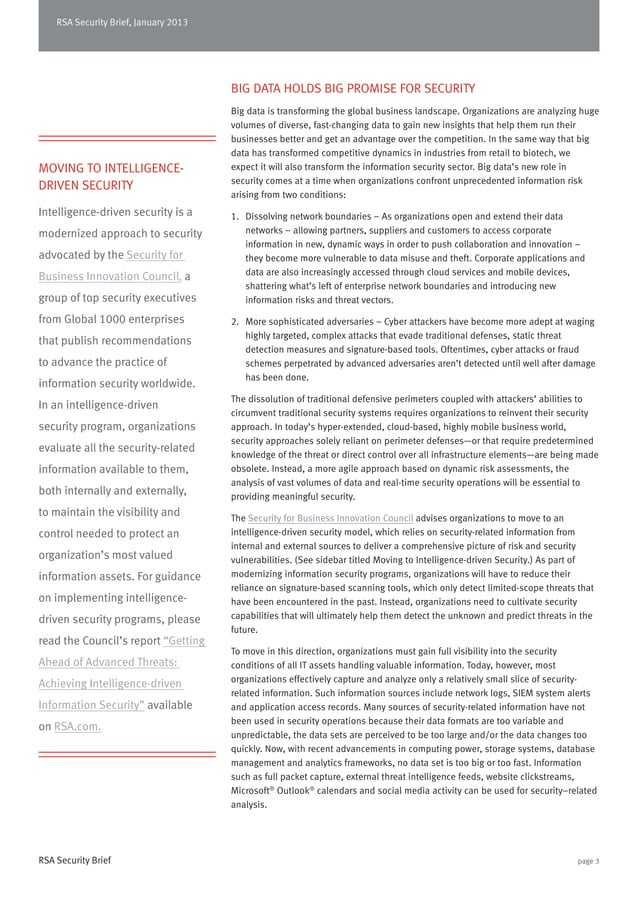 Industry Overview: Big Data Fuels Intelligence-Driven Security | PDF | Internet | Computing