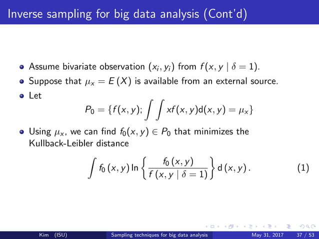 Some sampling techniques for big data analysis | PDF