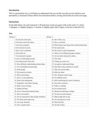 Big five-personality-test | PDF | Mental Health | Diseases and Conditions