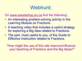 Big Ideas Numeracy Workshop | PPT