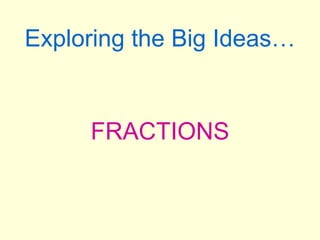 Big Ideas Numeracy Workshop | PPT