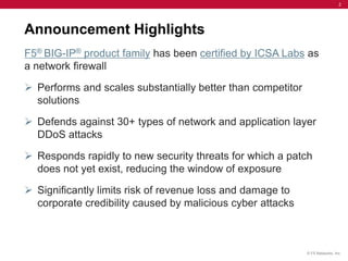 BIG-IP Data Center Firewall Solution | PPT