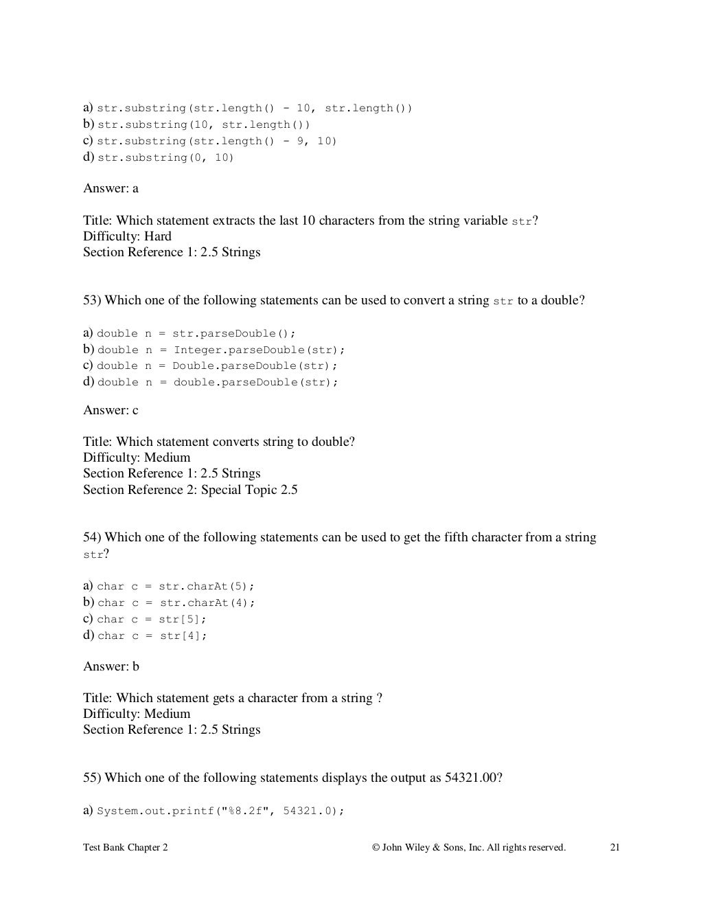 Big Java Late Objects 1st Edition Horstmann Test Bank