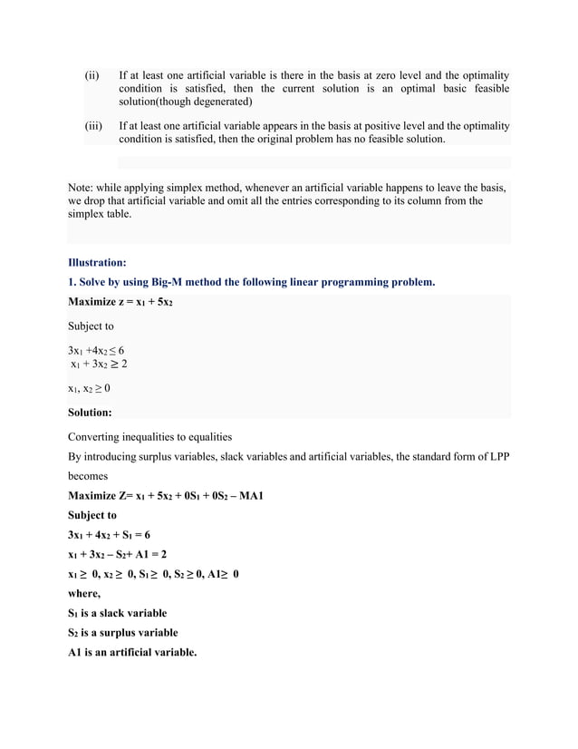 Big m method | PDF | Computer Software and Applications | Computing